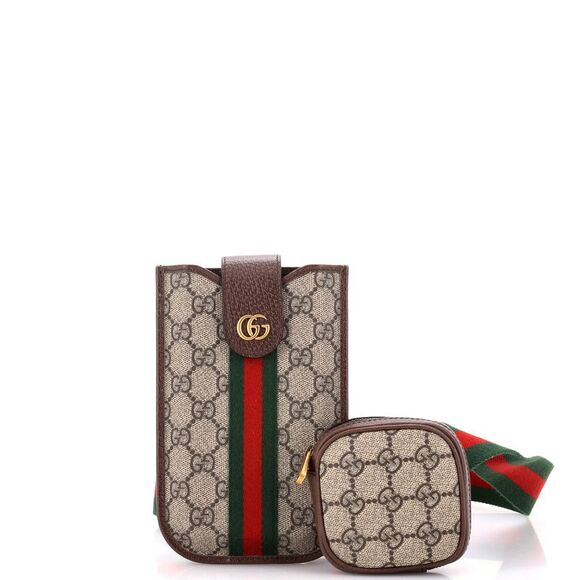Gucci | Bags | Gucci Ophidia Flap Phone Holder Crossbody Bag Gg Coated ...